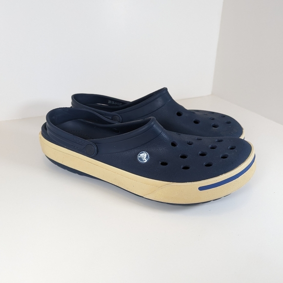 CROCS | Shoes | Crocs Crocband Ii Clogs Navy Blue White Mens Size 2 ...